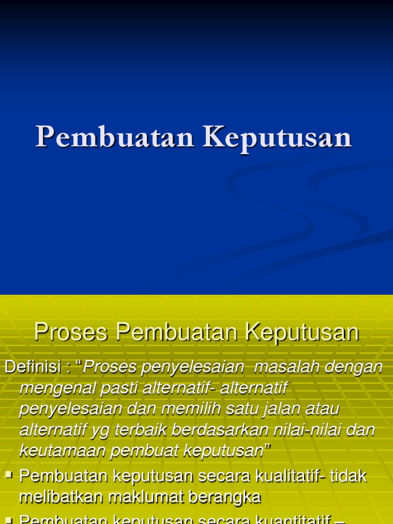 Bab 4 Pembuatan Keputusan Pdf