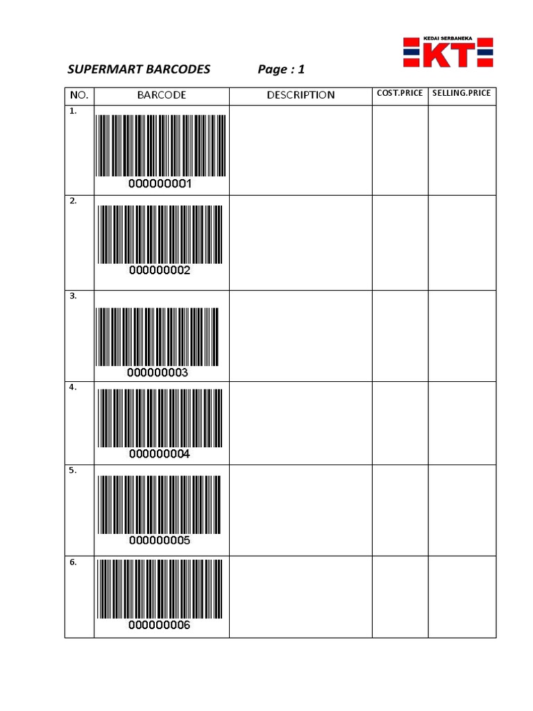 Barcodes