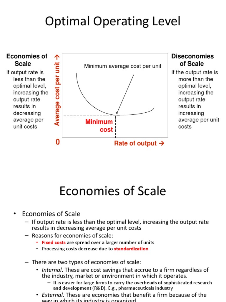 Optimal Operating Level: Economies of Scale Diseconomies of Scale | PDF ...