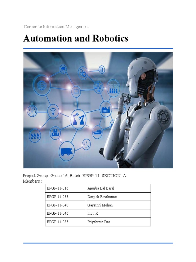CIM - Automation & Robotics - Group 16 - Sec A | PDF | Automation | Surgery