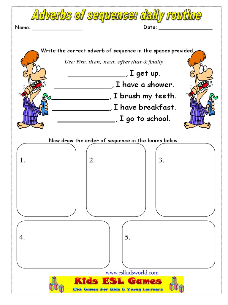 Adverbs of Sequence Daily Routine | PDF