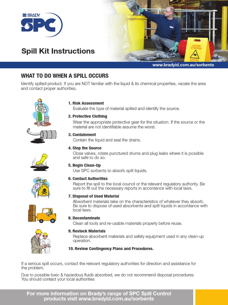 Spill Kit Instructions | Download Free PDF | Personal Protective ...