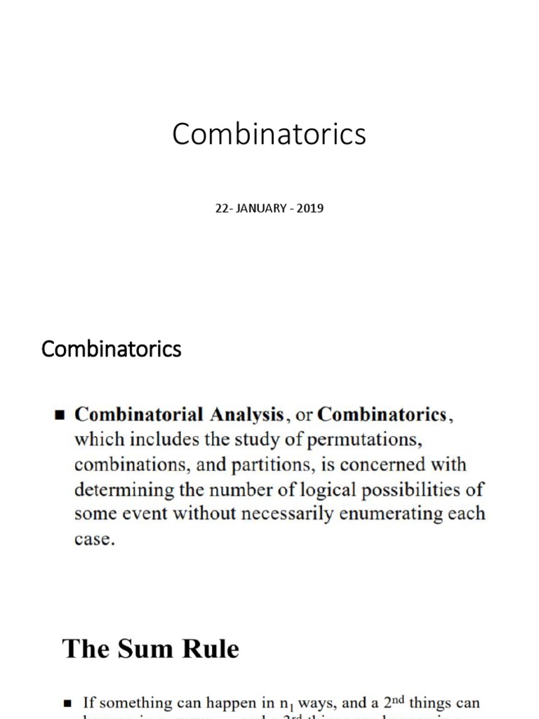 Combinatorics Lecture | PDF | Career & Growth | Teaching Methods & Materials