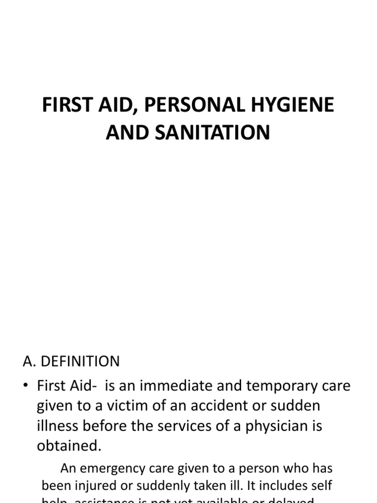 First Aid and Personal Hygiene Guide | PDF | First Aid | Shock ...