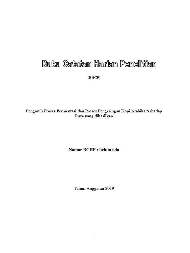 Logbook Penelitian Kopi | PDF