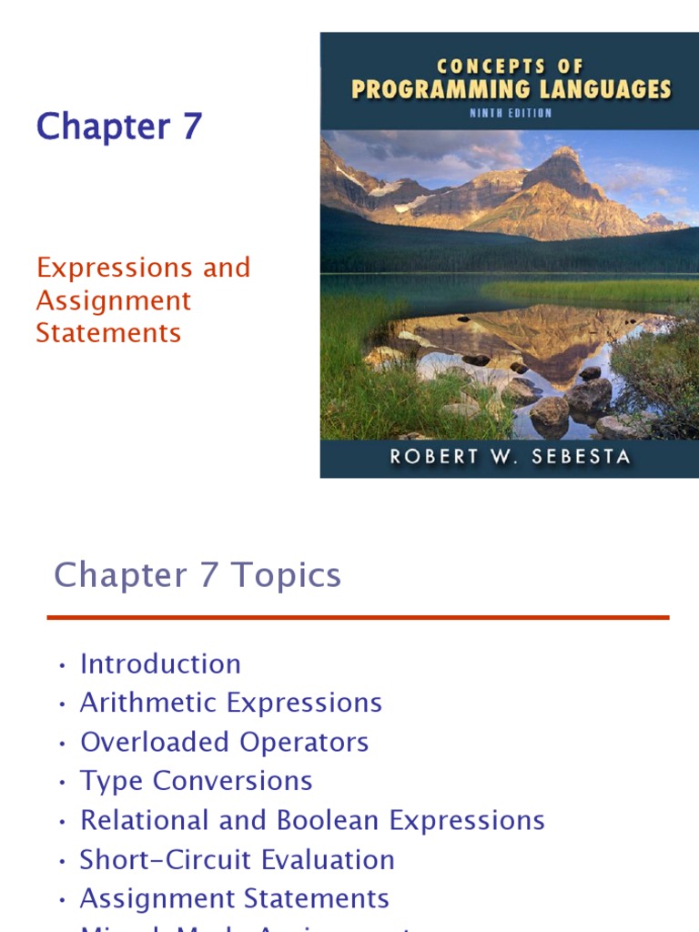 Expressions and Assignment Statements: Isbn 0-321-49362-1 | PDF ...