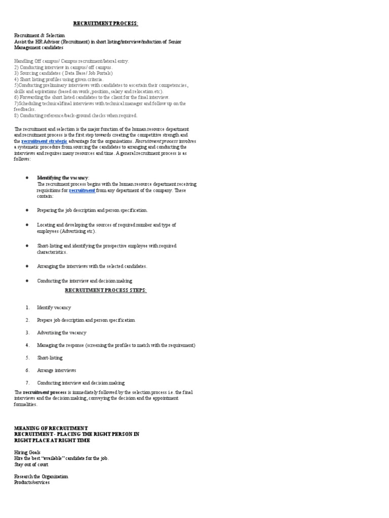 Recruitment Strategic: Identifying The Vacancy | PDF | Recruitment ...
