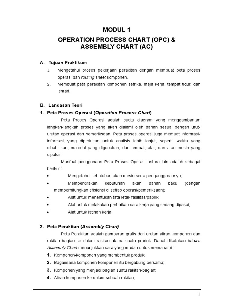 Modul 1 Peta Proses Operasi Dan Peta Perakitan | PDF