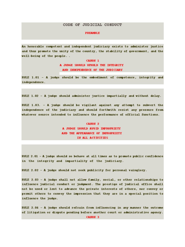The Code of Judicial Conduct | PDF | Judge | Judiciaries