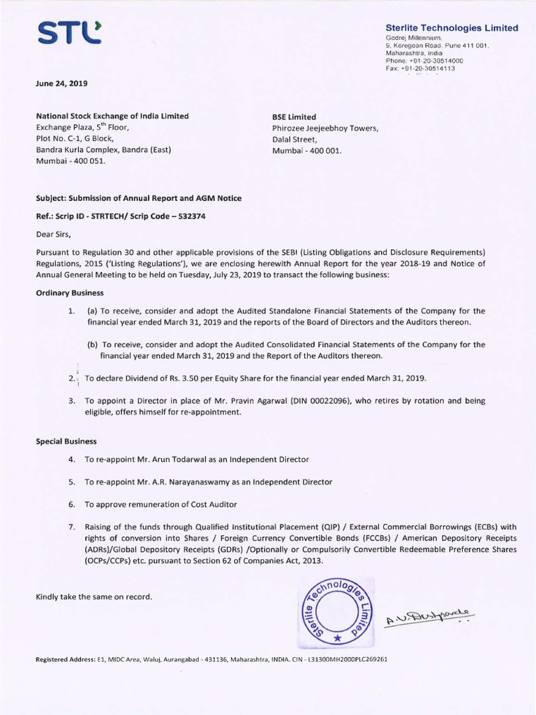 Sterlite Technologies PDF | PDF | Securities (Finance) | Stocks