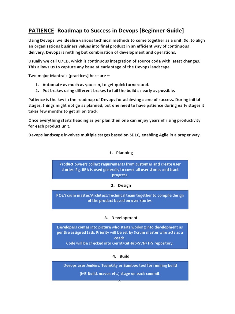 Devops Road Map To Success | PDF | Scrum (Software Development) | Agile ...