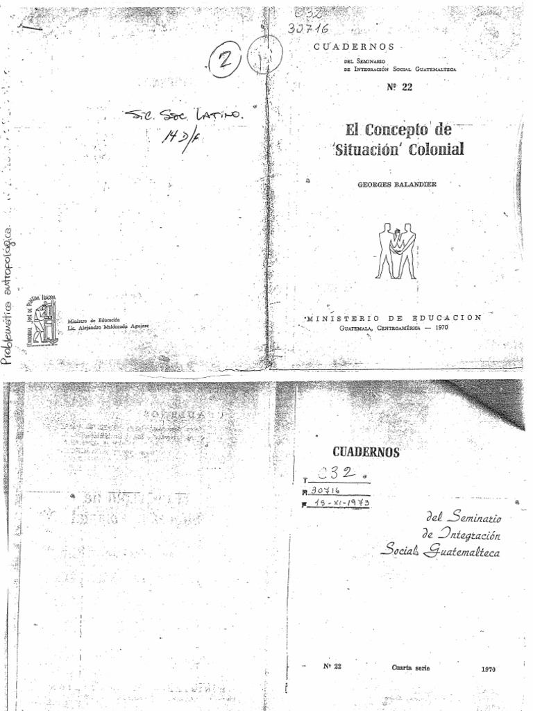 Georges Balandier - El Concepto de Situación Colonial PDF | PDF