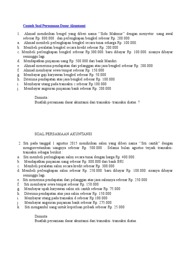Soal Soal Akuntansi | PDF