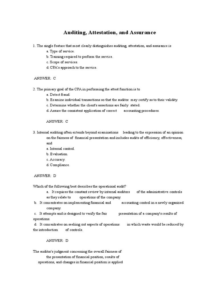 Auditing, Attestation, and Assurance | PDF | Internal Control | Audit