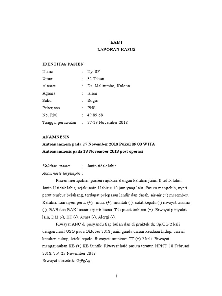 Laporan Kasus Rtensi Bayi Gemeli | PDF