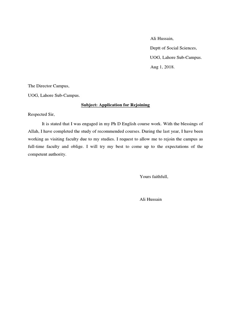 Application to Rejoin as Full-Time Faculty | PDF | Language Arts ...