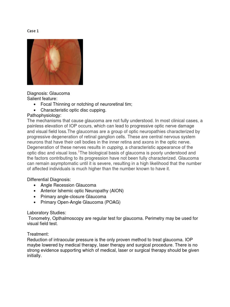 Diagnosis and Management of Glaucoma: Case Studies of Primary Open-Angle Glaucoma and Normal ...