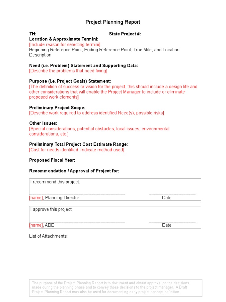 Project Planning Report Overview | PDF