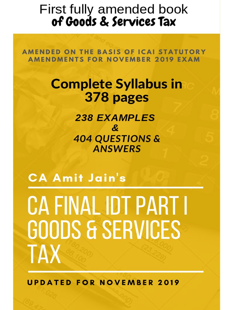 GST Fully Ammended Book For CA Final Nov 19 PDF | PDF | Value Added Tax ...
