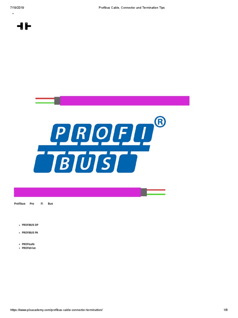 Profibus Cable, Connector and Termination Tips | PDF | Electrical ...