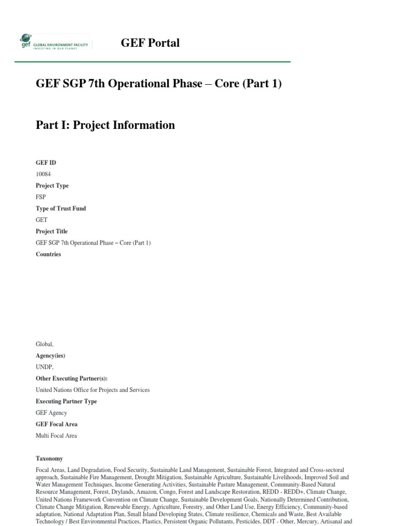 Funding | PDF | Global Environment Facility | Greenhouse Gas