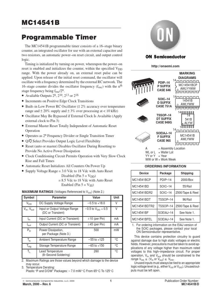 MC 14541 | PDF | Electronic Oscillator | Electronic Circuits