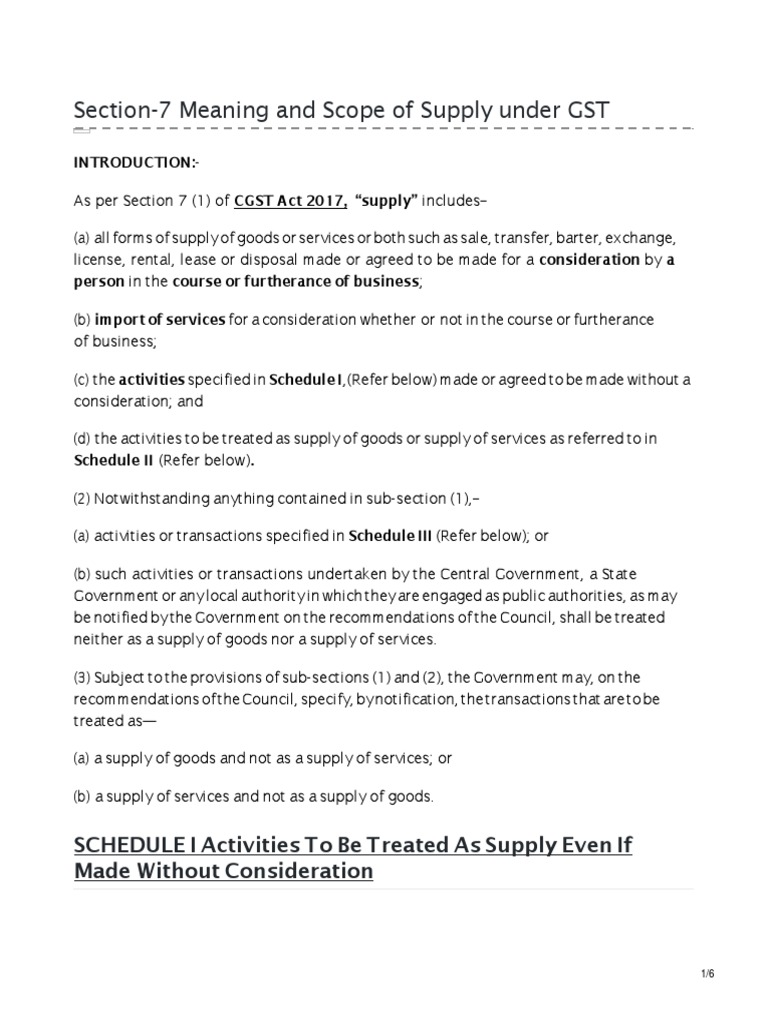 Meaning and Scope of Supply Under GST | PDF | Lease | Value Added Tax