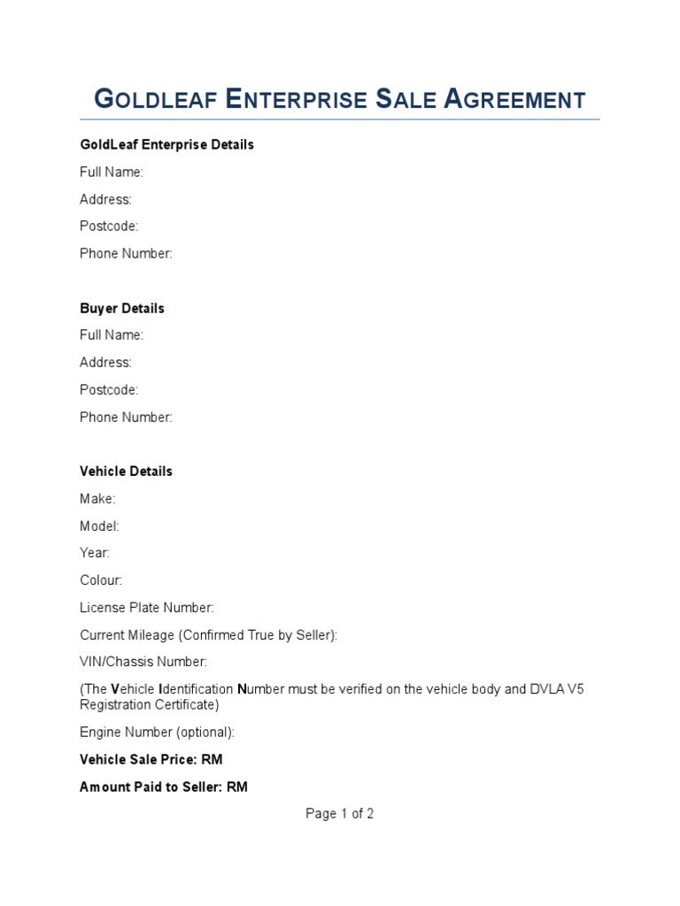Used Car Sale Agreement 001 | PDF | Used Car | Cheque