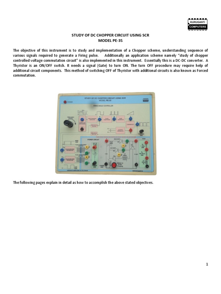 SCR-Based DC Chopper Circuit Study | PDF | Amplitude | Amplifier
