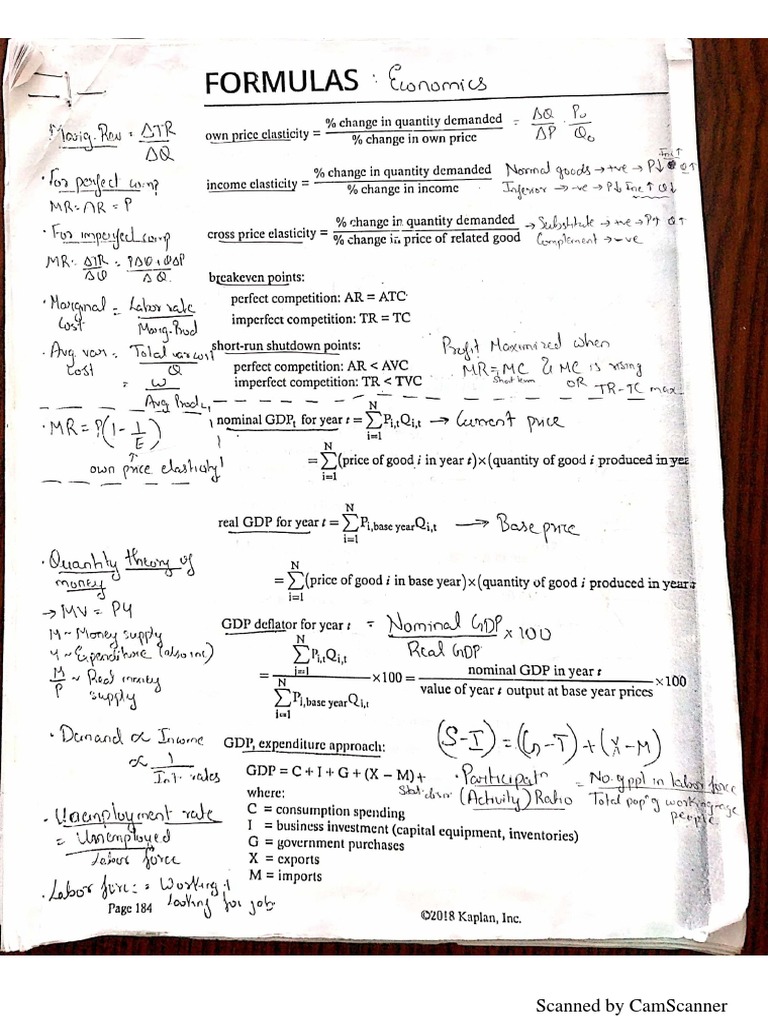 Formula Sheet | PDF