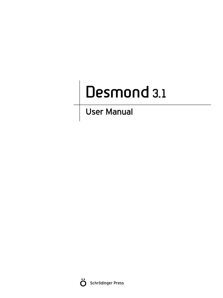 Desmond Manual | PDF | Command Line Interface | Molecular Dynamics