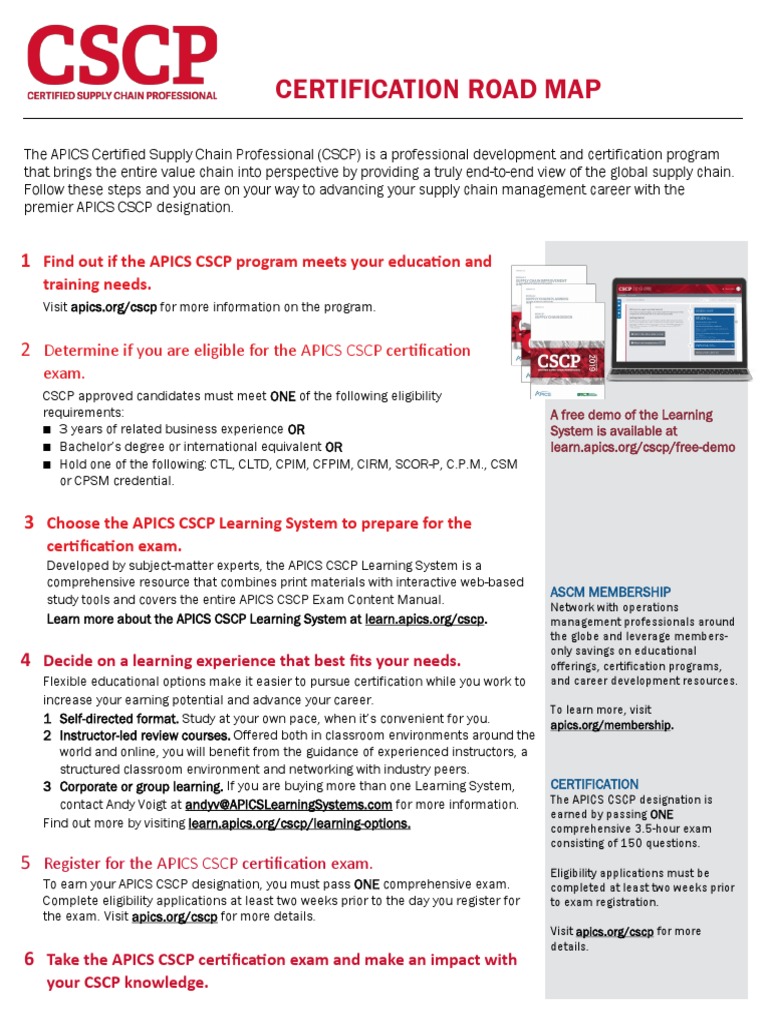 Road Map To CSCP | PDF | Professional Certification | Test (Assessment)