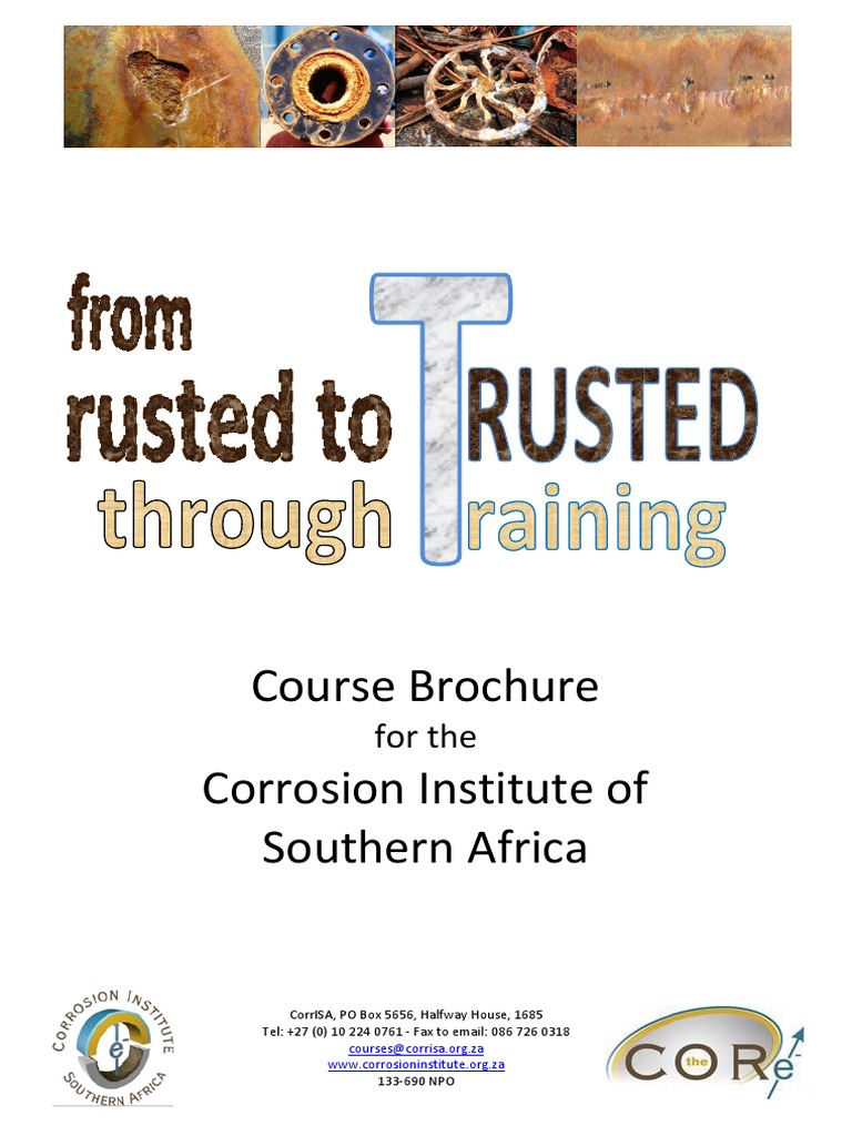 CorrISA Course Brochure JULY 2018 | PDF | Corrosion | Test (Assessment)