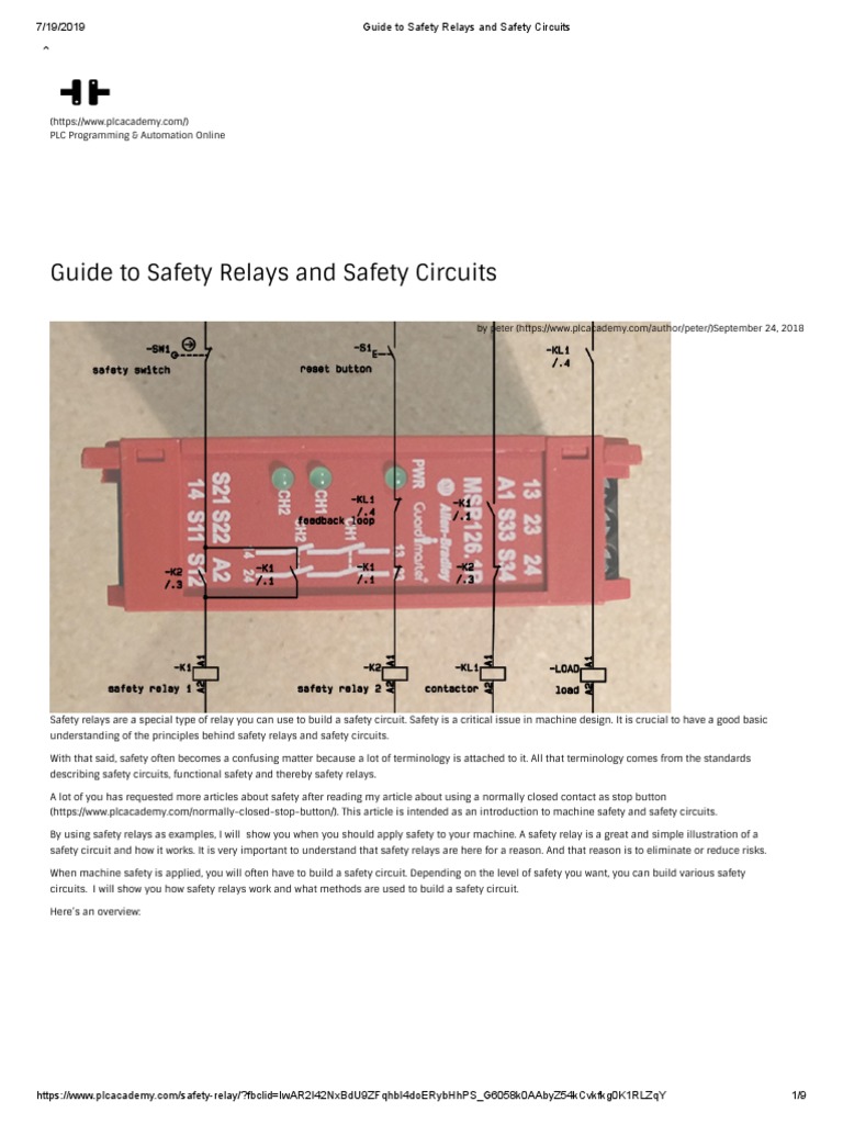 Guide To Safety Relays and Safety Circuits | PDF | Relay | Switch
