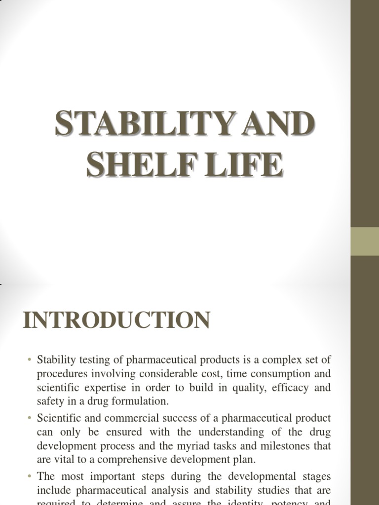 Stability and Shelf Life | PDF | Shelf Life | Activation Energy