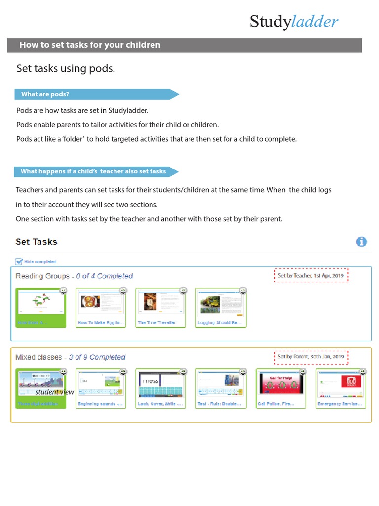 Setting Tasks for Kids with Pods | PDF | Career & Growth | Self-Improvement