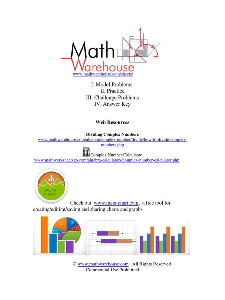 Dividing Complex Numbers Worksheet | PDF | Complex Number | Fraction ...