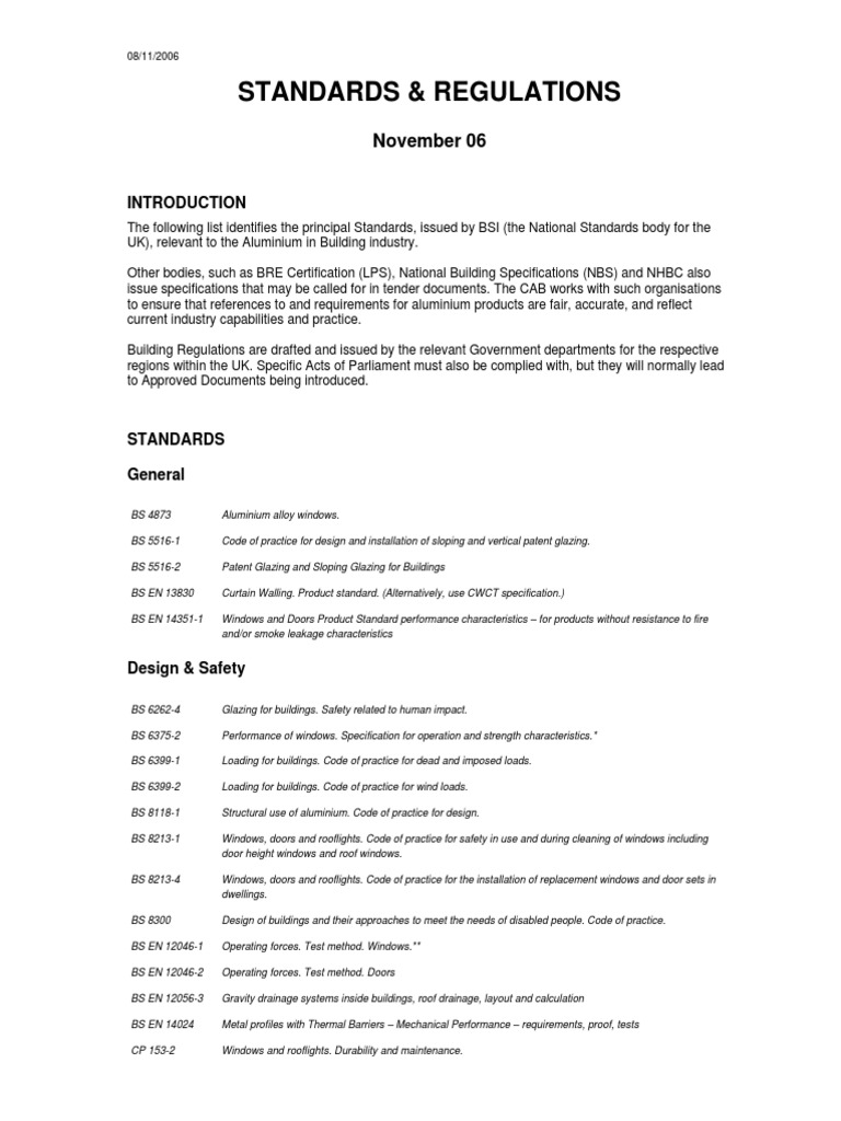 Standards & Regulations | PDF | Corrosion | Door