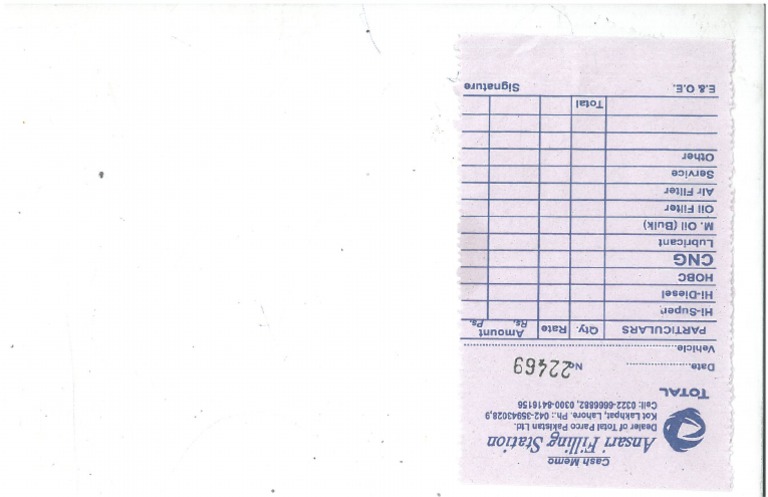 Petrol Receipt | PDF
