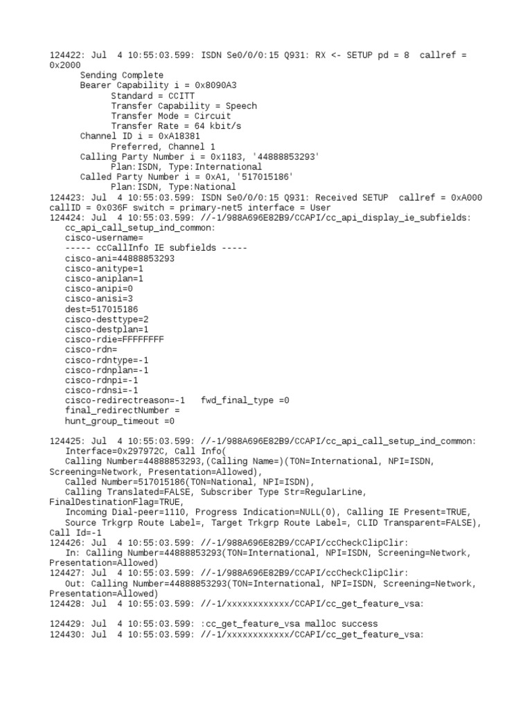 VXML CSC Logs | PDF | Session Initiation Protocol | Transmission ...