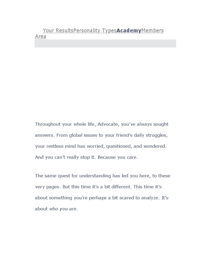 INFJ | PDF | E Books | Psychology