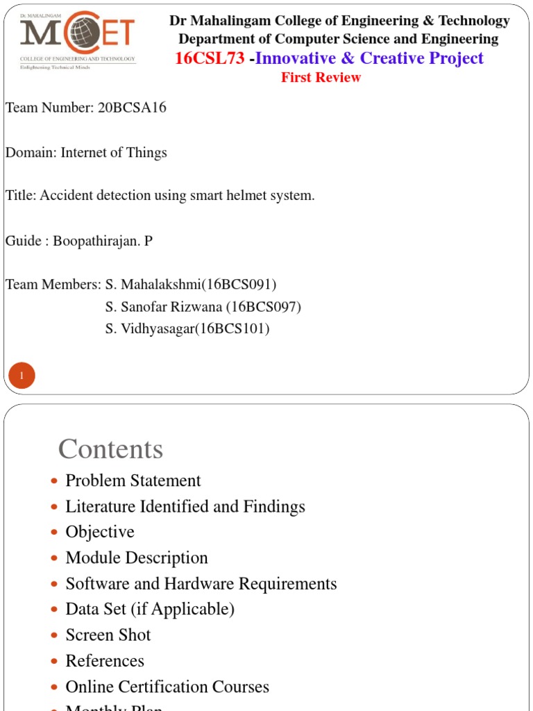 Smart Helmet System For Accident Detection | PDF | Internet Of Things ...
