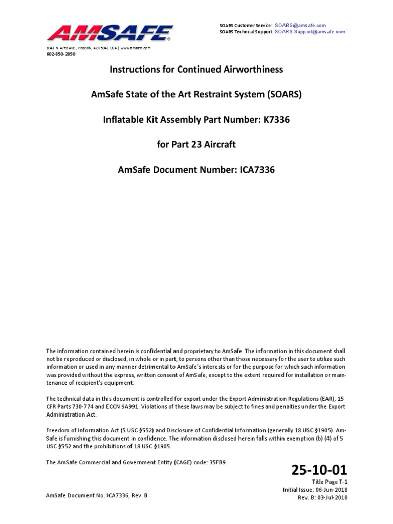 ICA Instuructions For Continued Airworthiness | PDF | Seat Belt ...