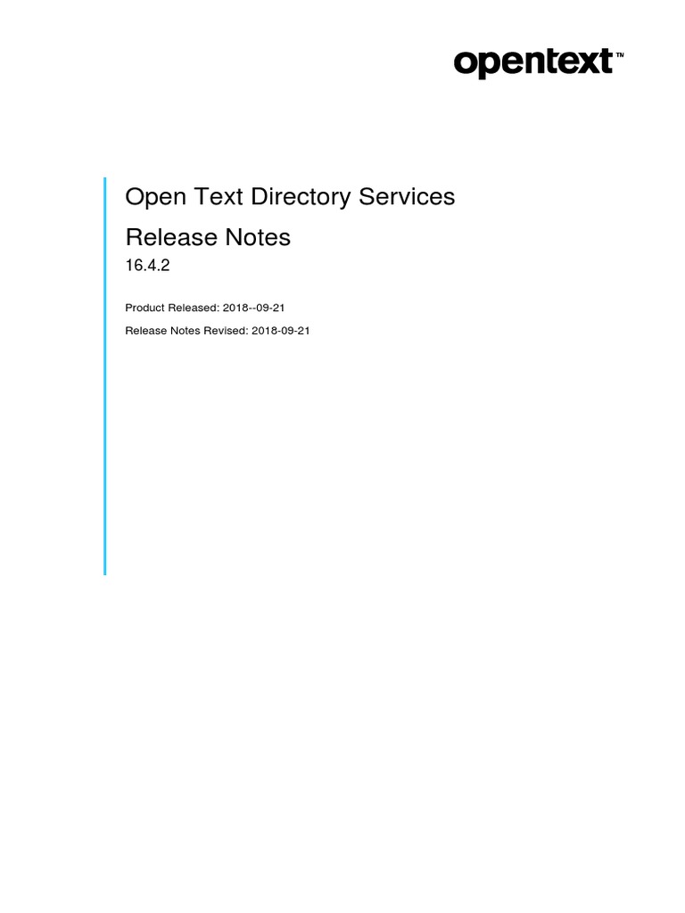 OpenText Directory Services 16.4.2 Release Notes | PDF | Java ...
