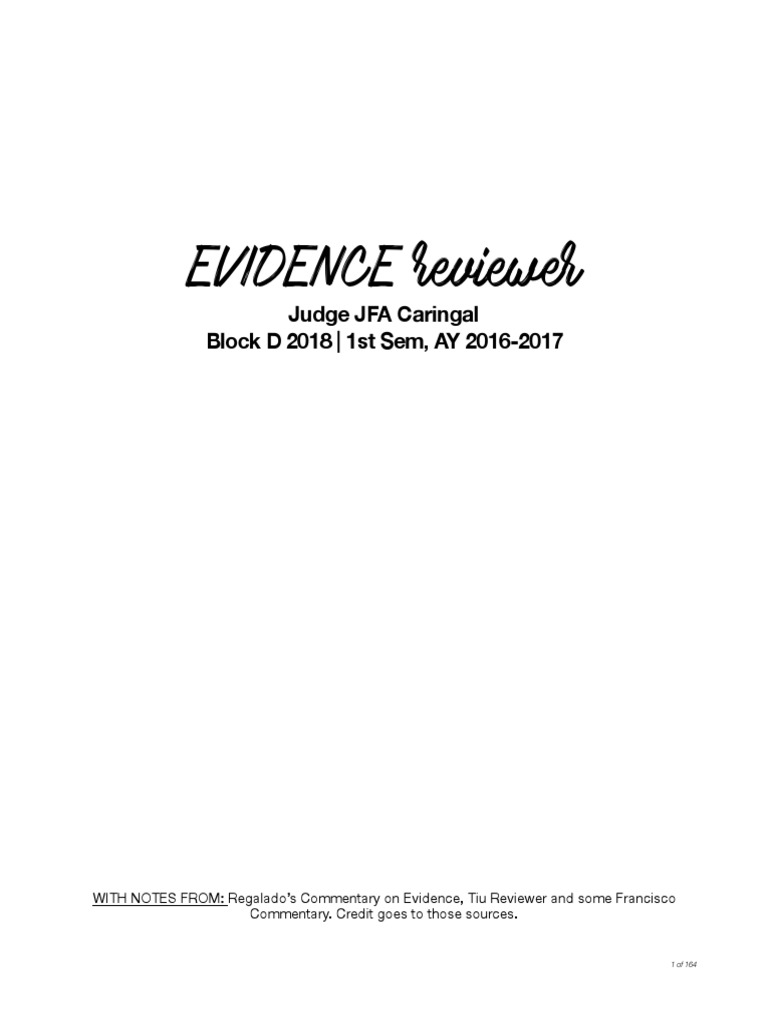 Evidence Reviewer | PDF | Evidence (Law) | Relevance (Law)