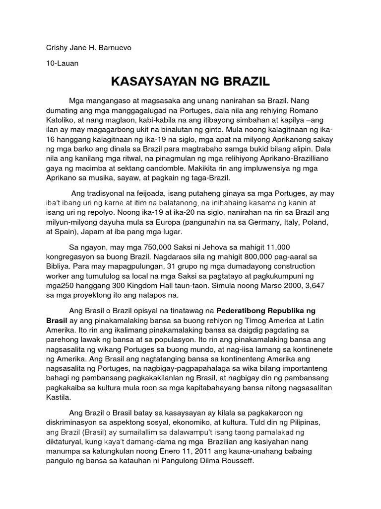Kasaysayan NG Brazil | PDF