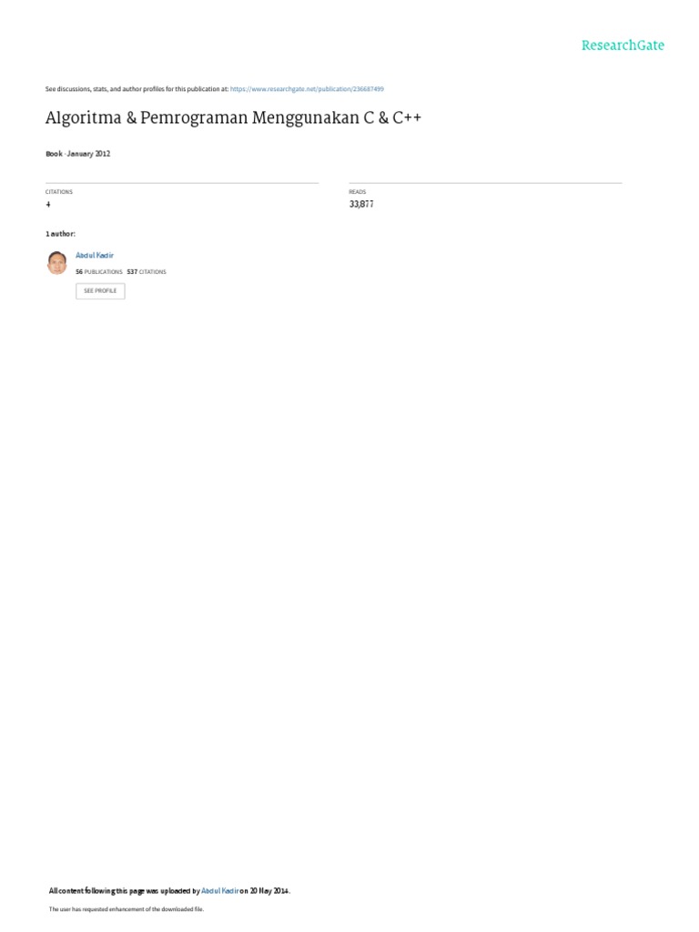 Algoritma & Pemrograman Menggunakan C & C++: January 2012 | PDF | Web ...