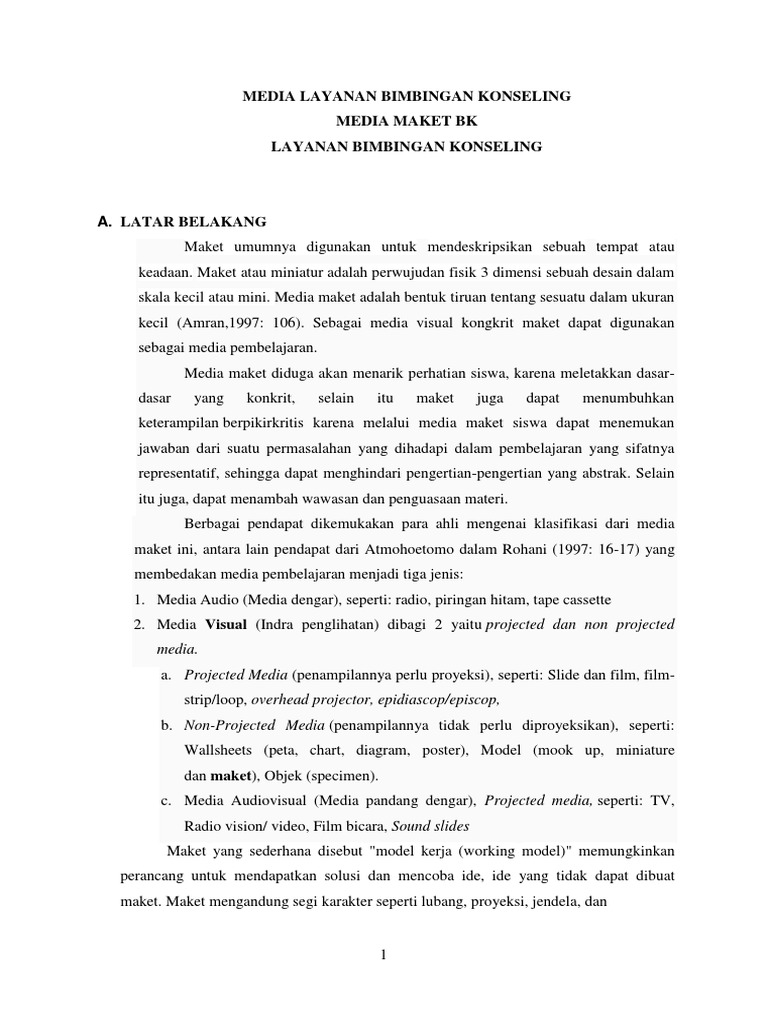 Alat Pelayanan Bimbingan Konseling Maket 2 | PDF