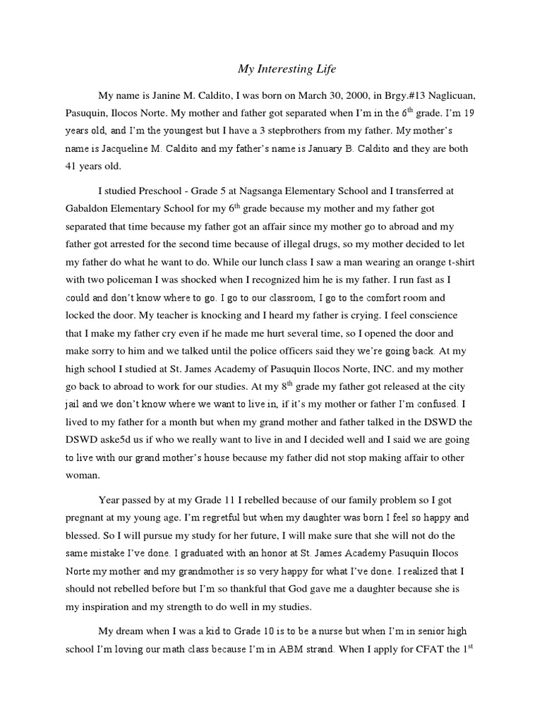 My Interesting Life | PDF