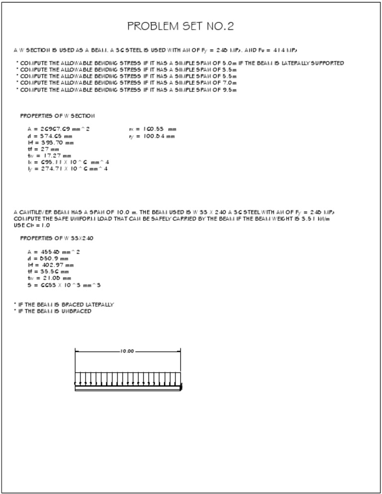 Problem Set Steel Design | PDF